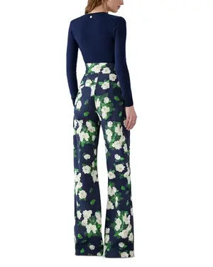 Carolina Herrera Diane Printed Wide Leg Pants