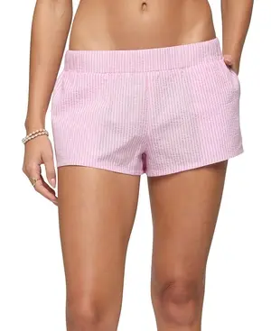 EDIKTED Amaliah Striped Shorts - Pink