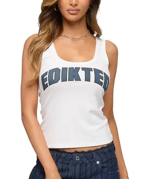 EDIKTED Ribbed Tank Top - White