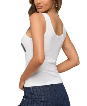 EDIKTED Ribbed Tank Top - White