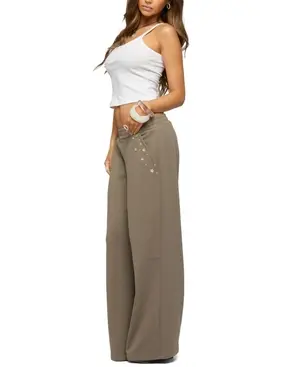 EDIKTED Zania Iridescent Button Sweatpants
