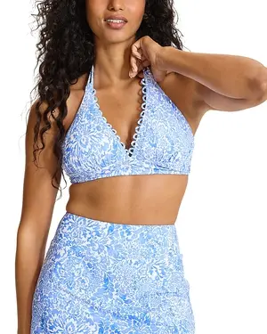 Tommy Bahama Paisley Daze Reversible Halter Bikini Top - Paradiso Blue