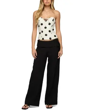 EDIKTED Cerise Buckle Low Rise Baggy Pants