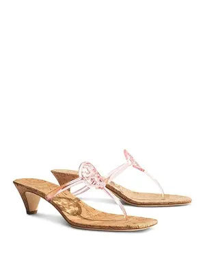 Tory Burch Miller Jelly Kitten Heel Sandals - Pink Quart