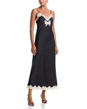 LoveShackFancy Lomira Slip Dress - Black