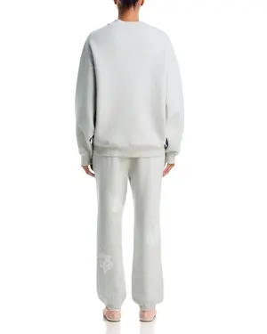 LoveShackFancy Lilia Cotton Blend Lace Trim Sweatpants