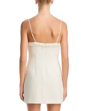 LoveShackFancy Sue Embellished Neck Mini Dress