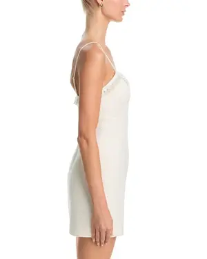LoveShackFancy Sue Embellished Neck Mini Dress
