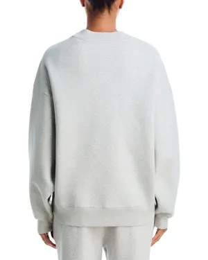 LoveShackFancy Cotton Blend Lace Trim Sweatshirt - Silver Fog