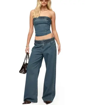 EDIKTED Braidey Low Rise Baggy Jeans