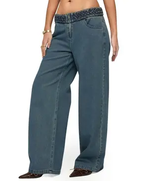 EDIKTED Braidey Low Rise Baggy Jeans
