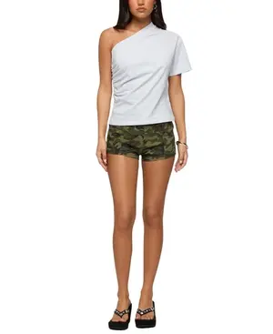 EDIKTED Camouflage Stretch Micro Shorts