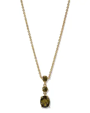 Nadri Maiden Necklace With Cubic Zirconia Pendants - Gold