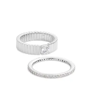 Nadri Delancy Solitaire Ring Stack, Set Of 2