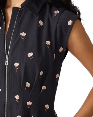 Steve Madden Dyanne Zippered Mini Dress With Floral Print