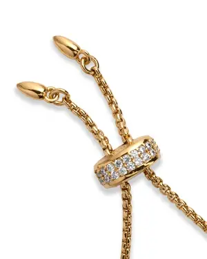 Nadri Beaded Bolo Bracelet With Cubic Zirconia Charm