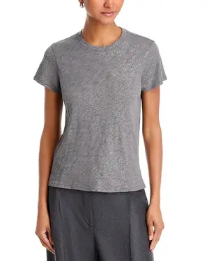 ATM Anthony Thomas Melillo Slub Schoolboy Tee With Foil Detail - Haze/silver