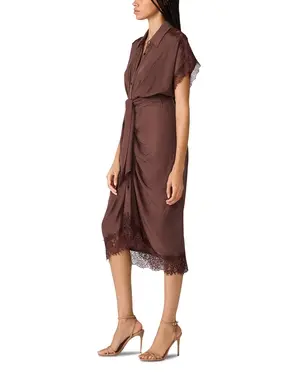 Steve Madden Tori Belted Lace Trim Dress