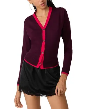 Steve Madden Arwen Contrast Trim Cardigan