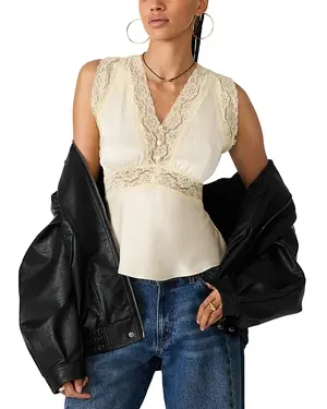 Steve Madden Elinor Sleeveless Lace Trim Top