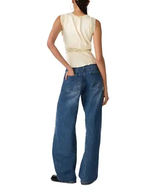 Steve Madden Elinor Sleeveless Lace Trim Top