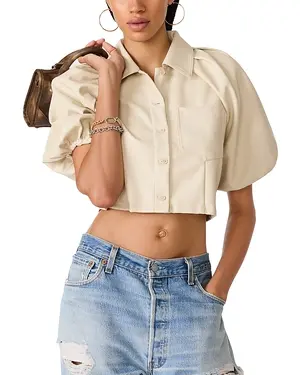 Steve Madden Reece Cropped Blouse - Bone