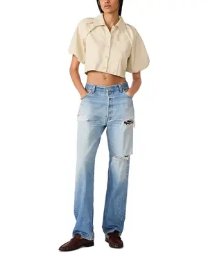 Steve Madden Reece Cropped Blouse - Bone