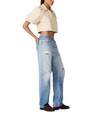 Steve Madden Reece Cropped Blouse - Bone