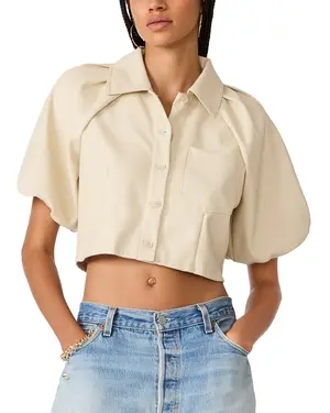 Steve Madden Reece Cropped Blouse - Bone