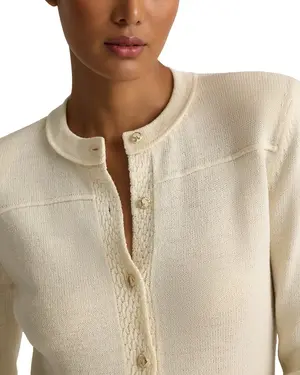St. John Legacy Crepe Wool Blend Jacket - Ecru