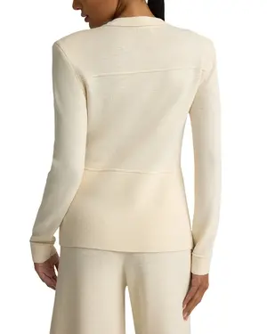 St. John Legacy Crepe Wool Blend Jacket - Ecru