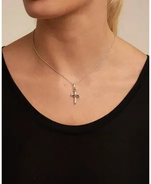 UNODE50 Sterling Medium Cross Charm