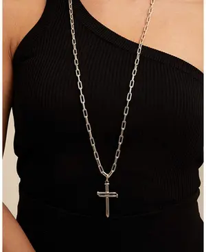 UNODE50 Sterling -plated Cross Charm
