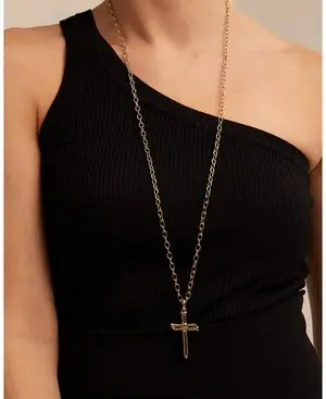 UNODE50 Plated Cross Charm Pendant