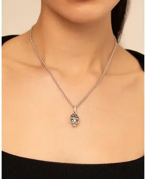 UNODE50 Sterling Plated Skull Charm Pendant