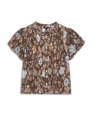 Rails Pepper Pleated Puff Sleeve Blouse