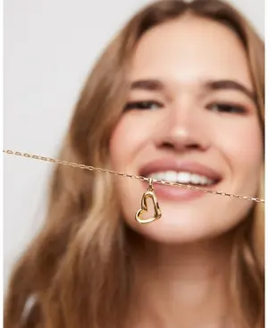 UNODE50 Plated Charm With Large Heart Shape