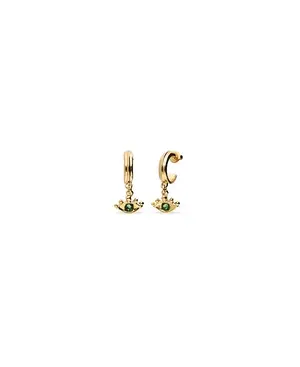 UNODE50 Plated Hoop Earrings With Eye Detail