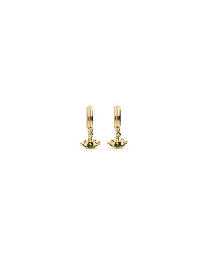 UNODE50 Plated Hoop Earrings With Eye Detail