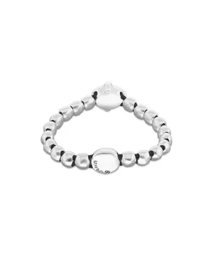 UNODE50 Sterling Plated Ball Bracelet With Blue Faceted Crystal