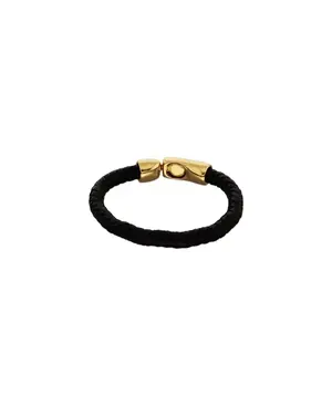 UNODE50 Braided Leather Bracelet With Plated Clasp