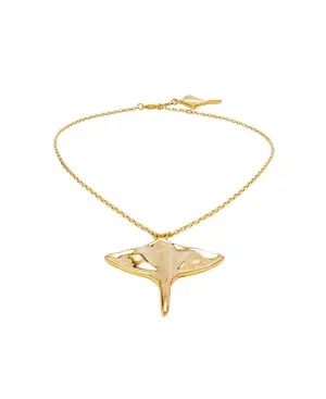 UNODE50 Plated Manta Ray Pendant Necklace