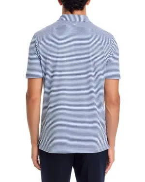 Peter Millar Albatross Stripe Cotton Blend Polo Shirt - Dusk Blue