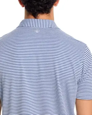 Peter Millar Albatross Stripe Cotton Blend Polo Shirt - Dusk Blue