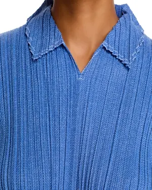 Issey Miyake Denim Collared Top