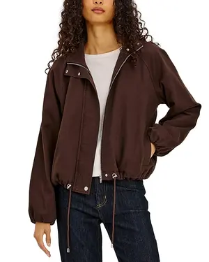 Rails Blake Stand Collar Drawstring Jacket - Espresso