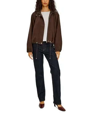 Rails Blake Stand Collar Drawstring Jacket - Espresso