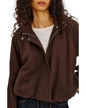 Rails Blake Stand Collar Drawstring Jacket - Espresso