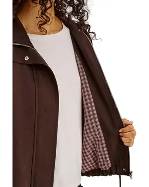 Rails Blake Stand Collar Drawstring Jacket - Espresso