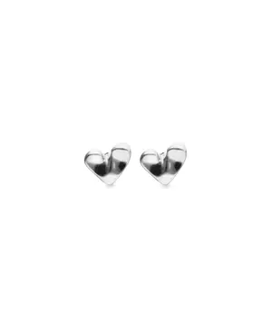 UNODE50 Sterling Plated Heart Earrings - Silver